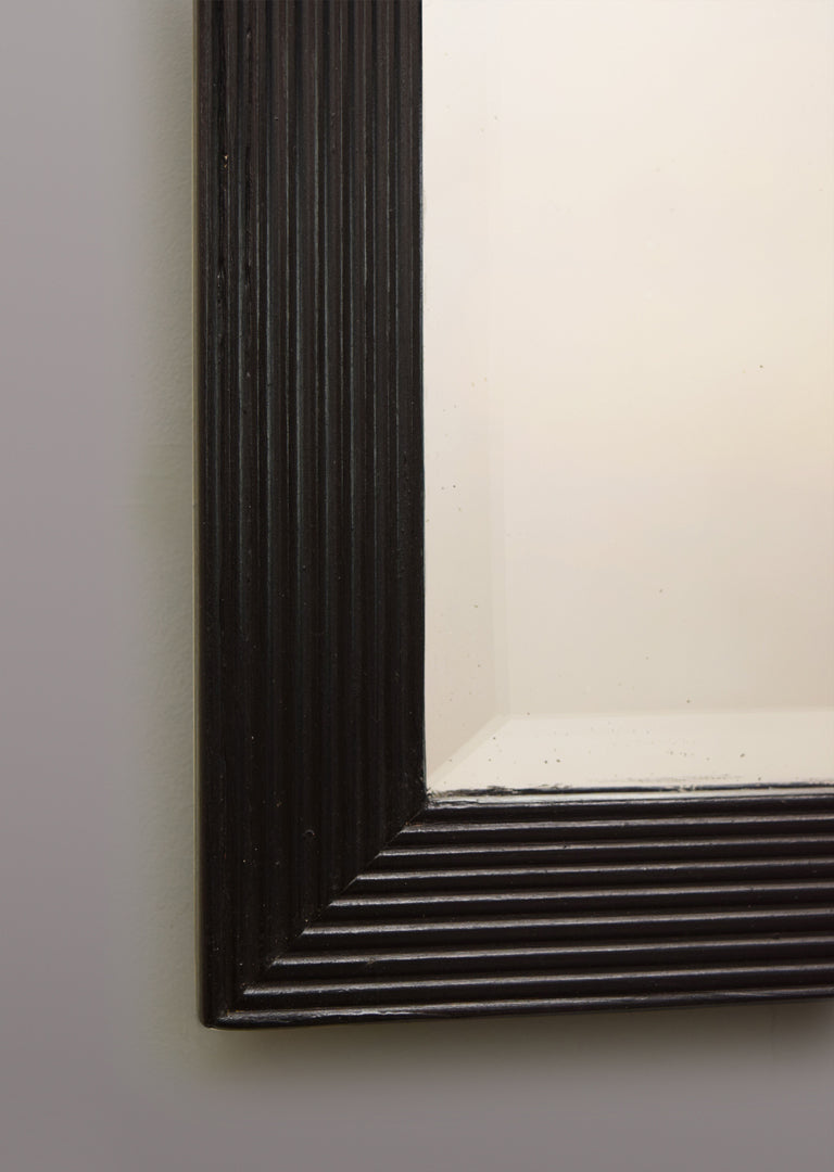 The Source for Antique Mirrors | Ebonised Reeded English Mirror