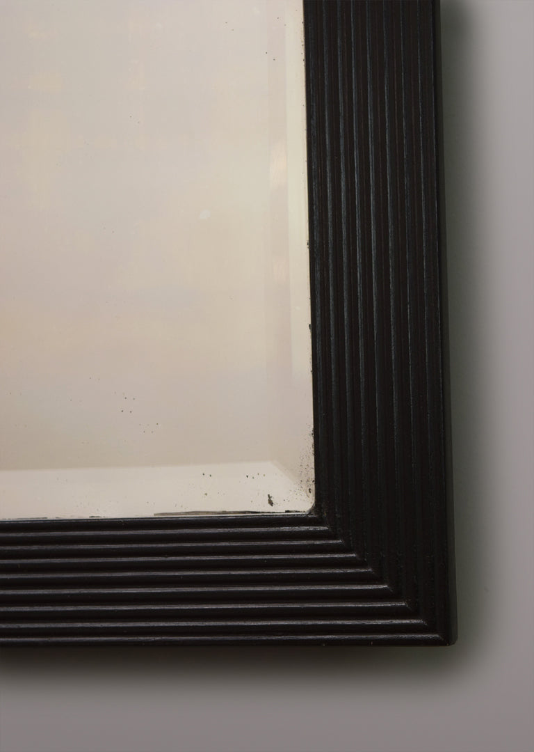 The Source for Antique Mirrors | Ebonised Reeded English Mirror
