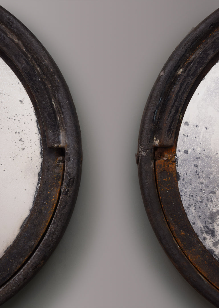 Set of Five Porthole Window Mirrors | Rough Old Glass