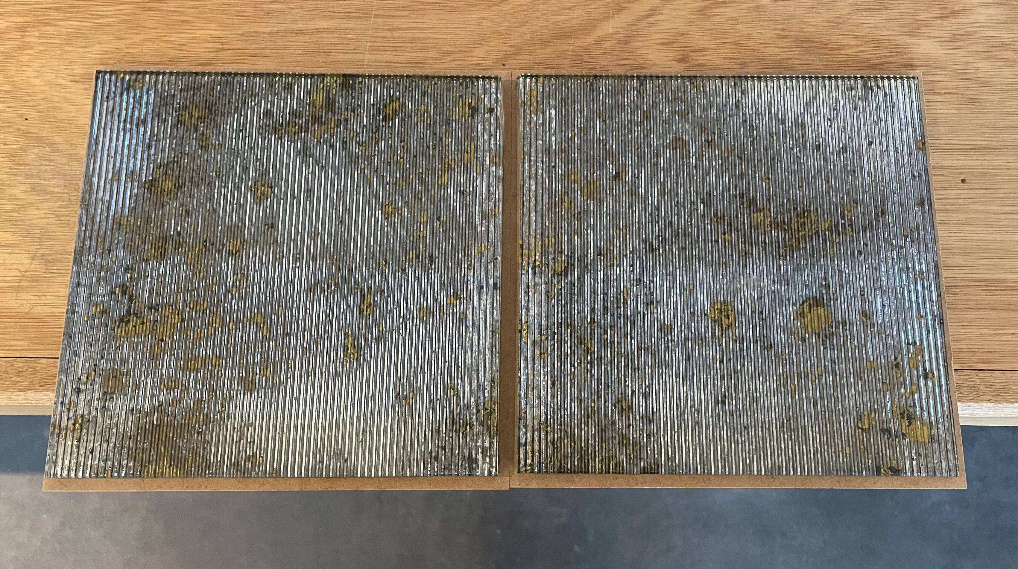 Gold Swathe on Ribbed Glass Antique Mirror Finish | Rough Old Glass