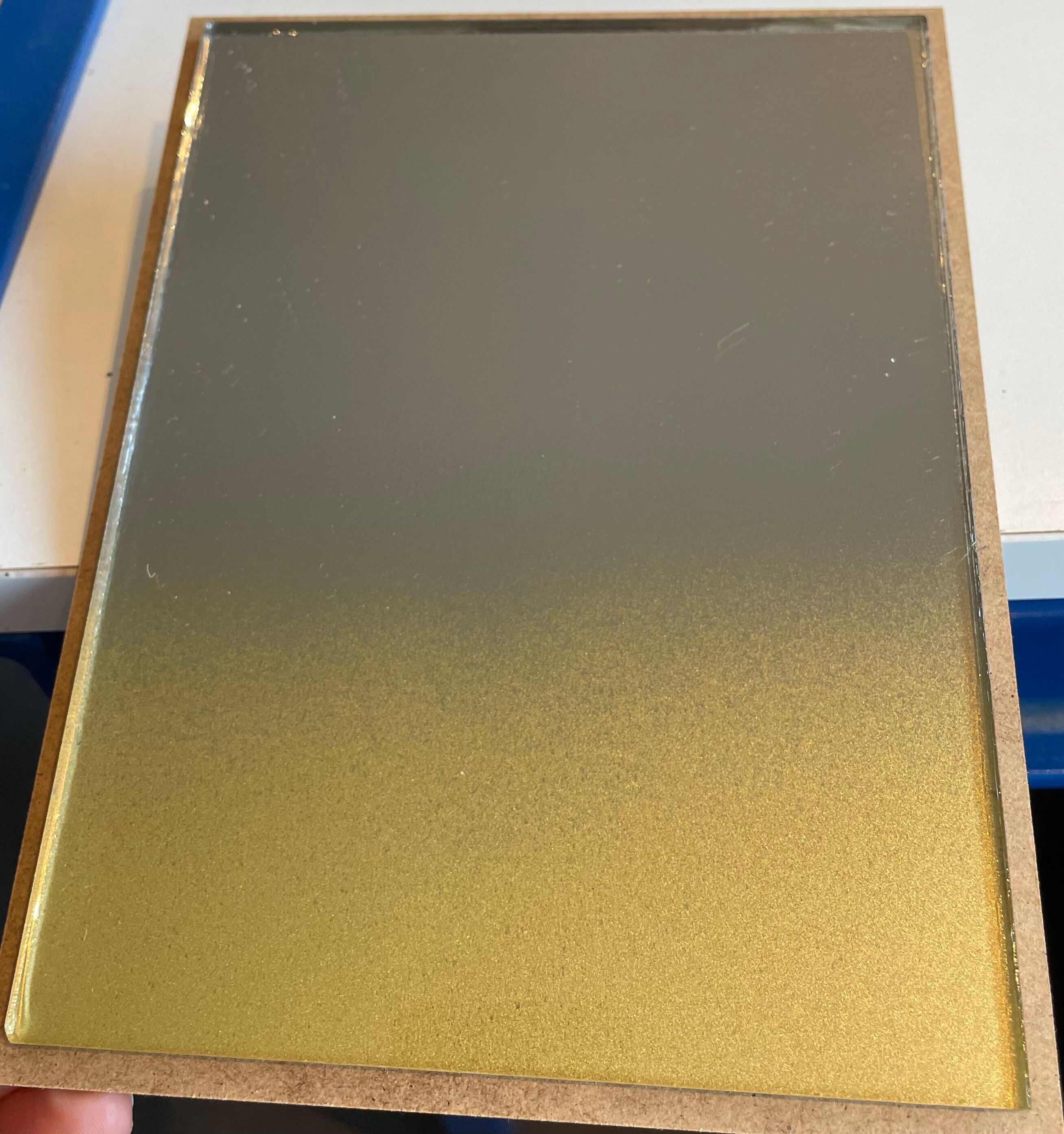 Gold Ombré on Clear Antiqued Mirror | Rough Old Glass