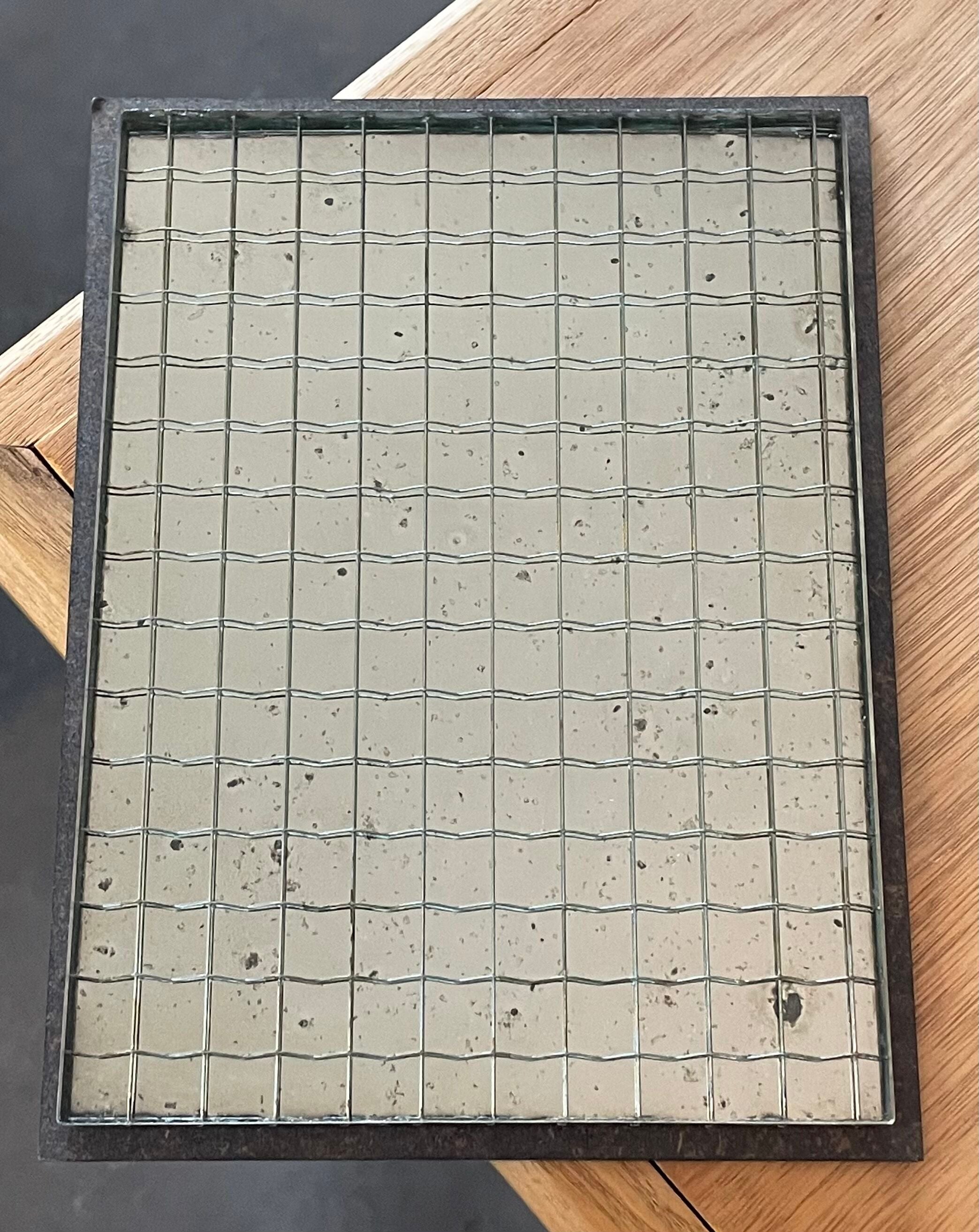 Horizontal Wire Mesh Antiqued Mirror | Rough Old Glass