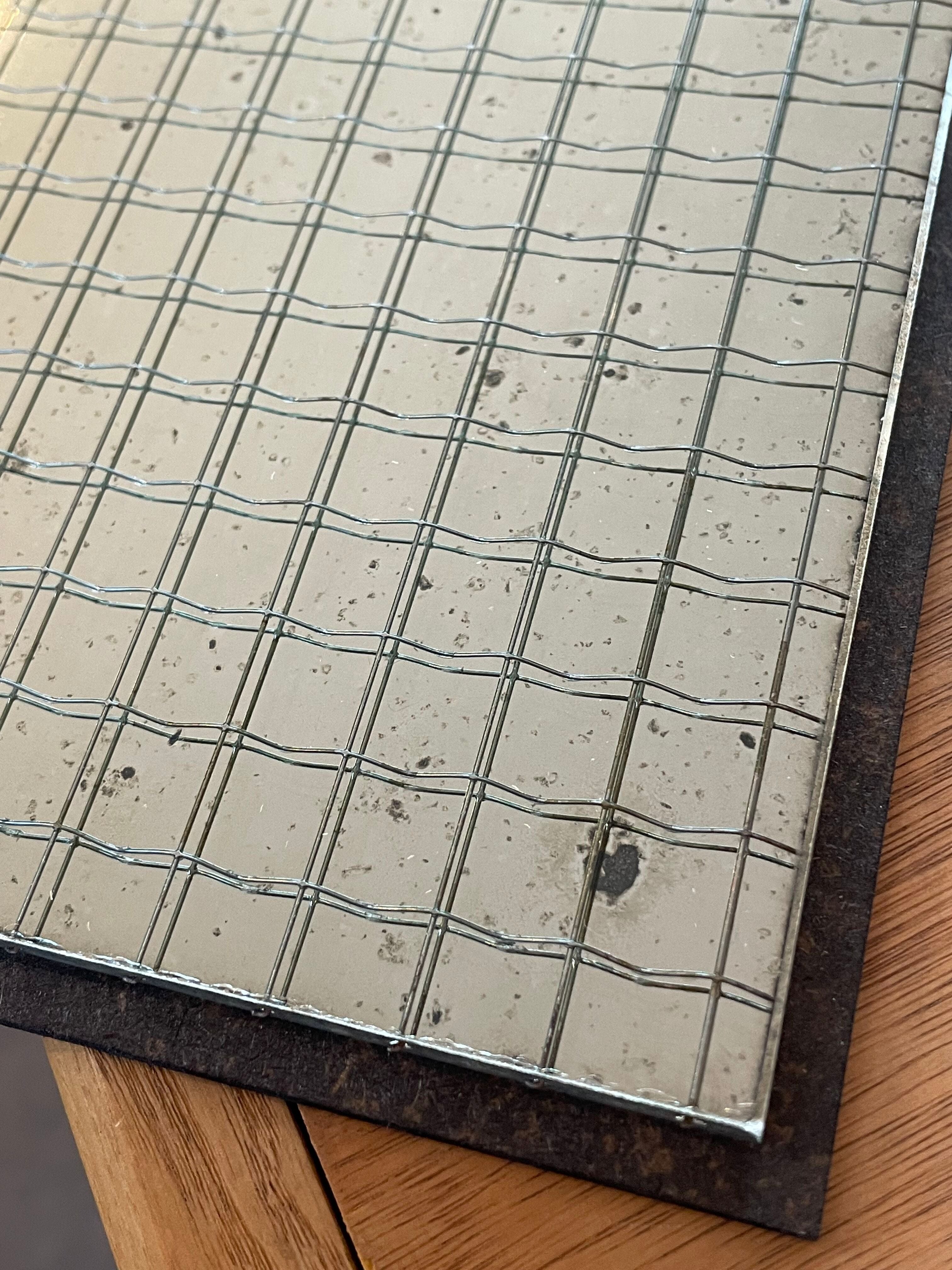 Horizontal Wire Mesh Antiqued Mirror | Rough Old Glass