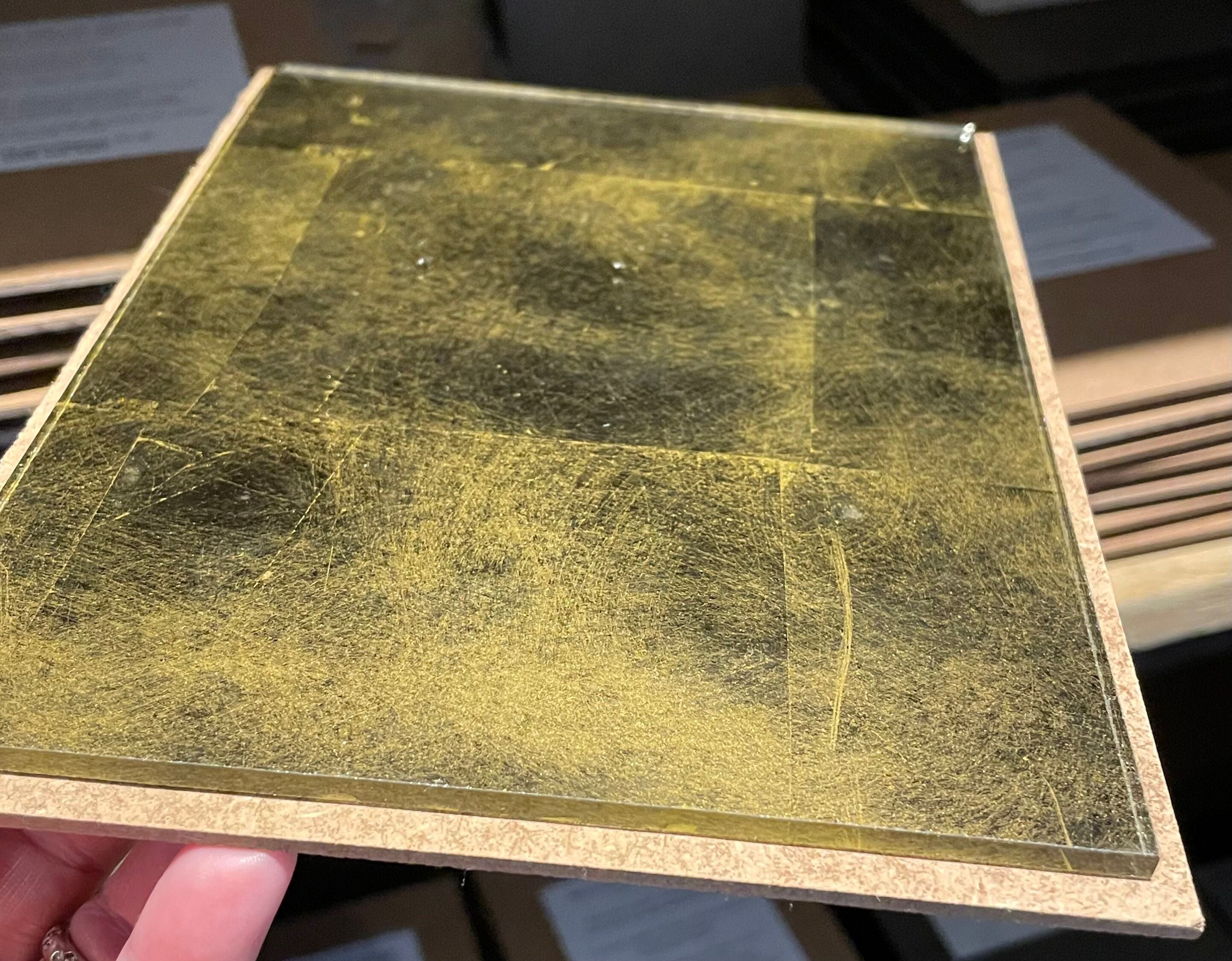 Silver Leaf Weathered Gold on Bronze Tinted Glass | Verre Eglomise ...