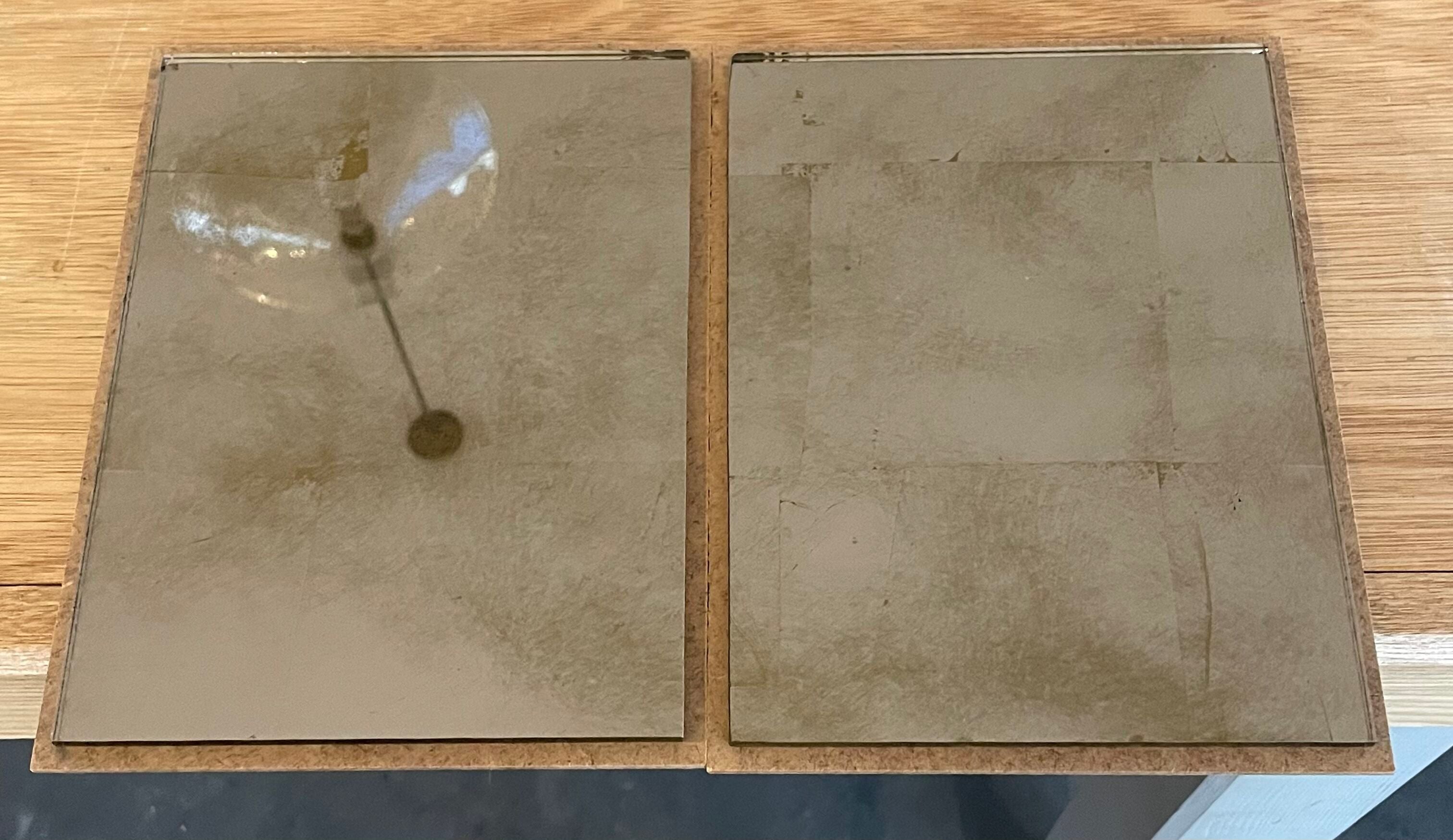 Silver Leaf Weathered Gold on Bronze Tinted Glass | Verre Eglomise ...