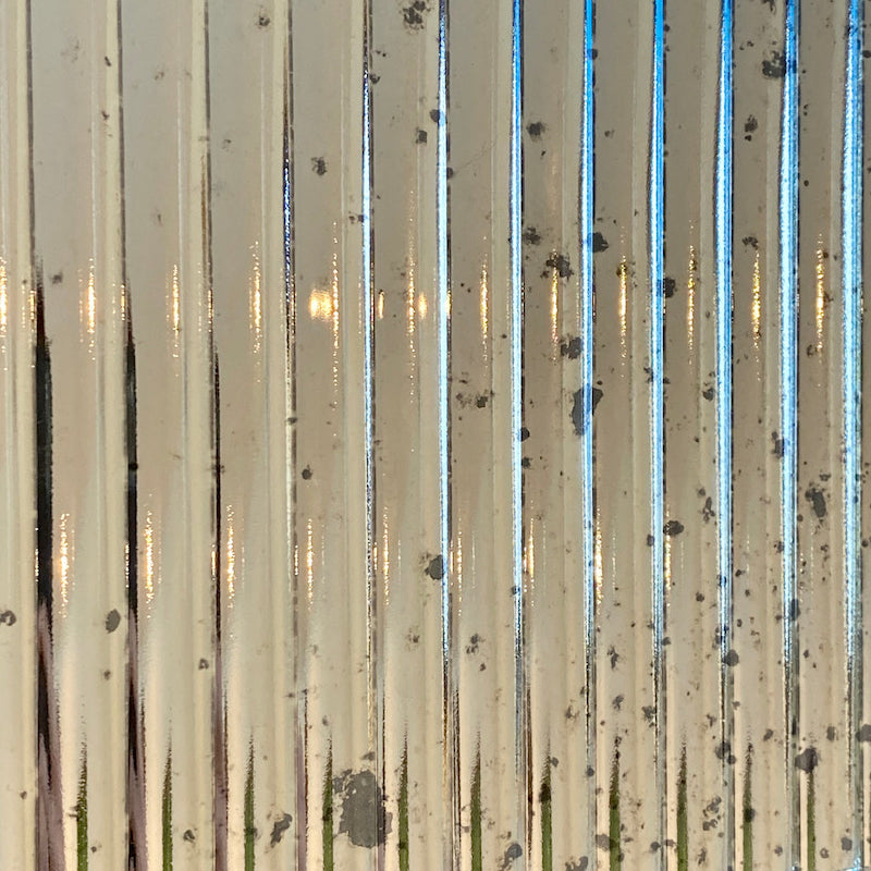 Vintage on Fluted Glass Mirror Finish | Rough Old Glass