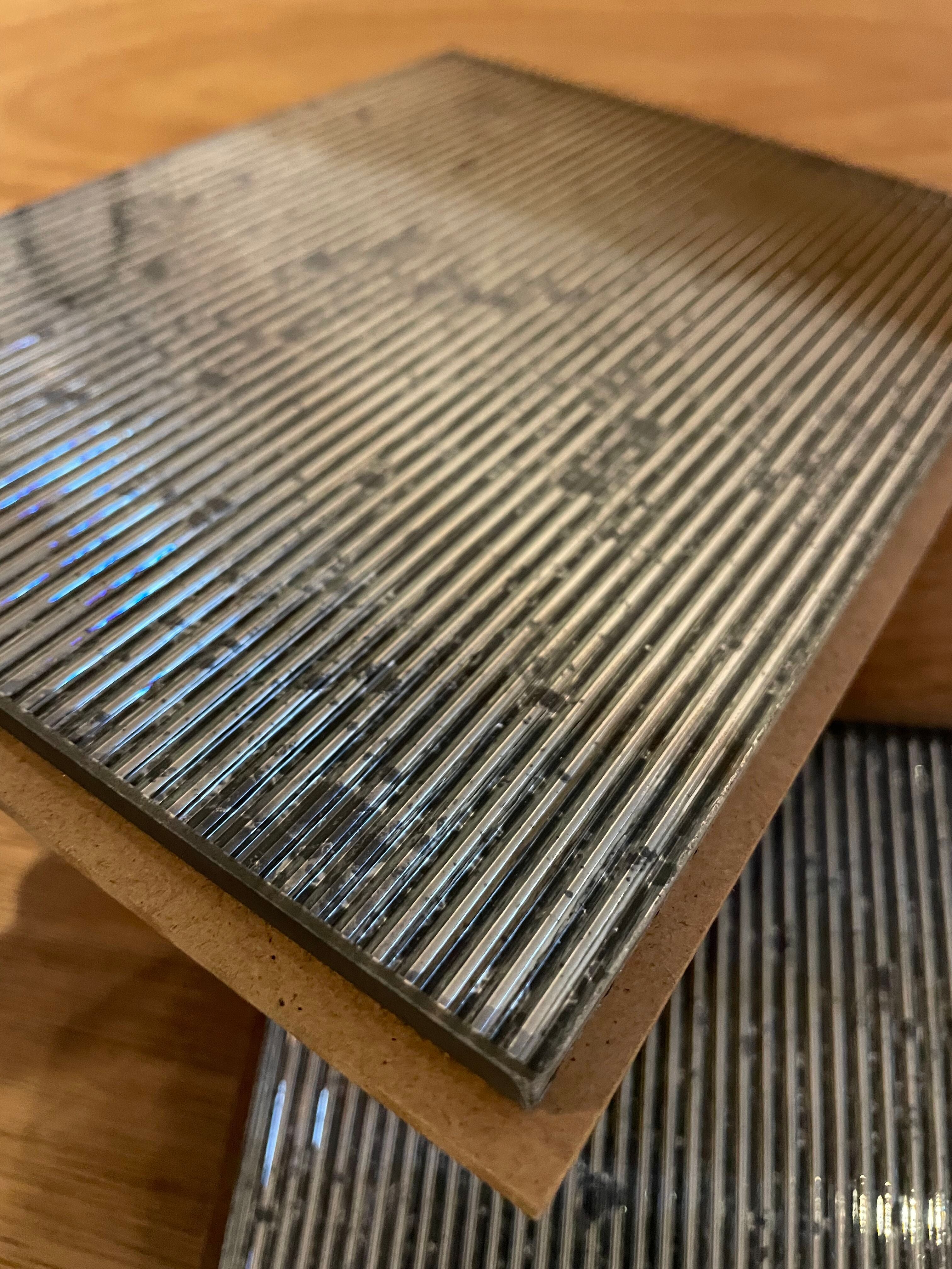 Vintage on Ribbed Glass Antique Mirror Finish | Rough Old Glass