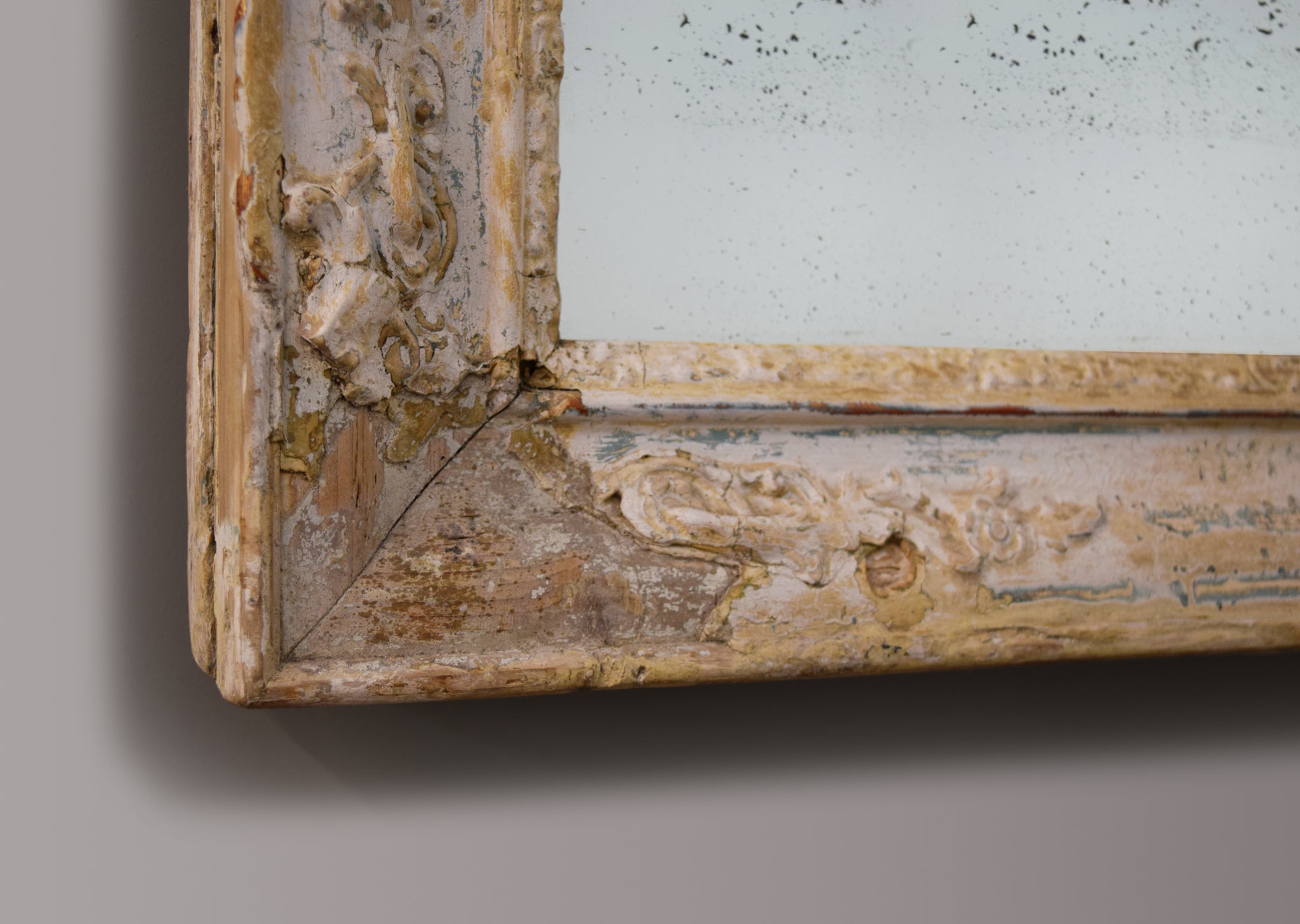 Distressed Painted French Mirror