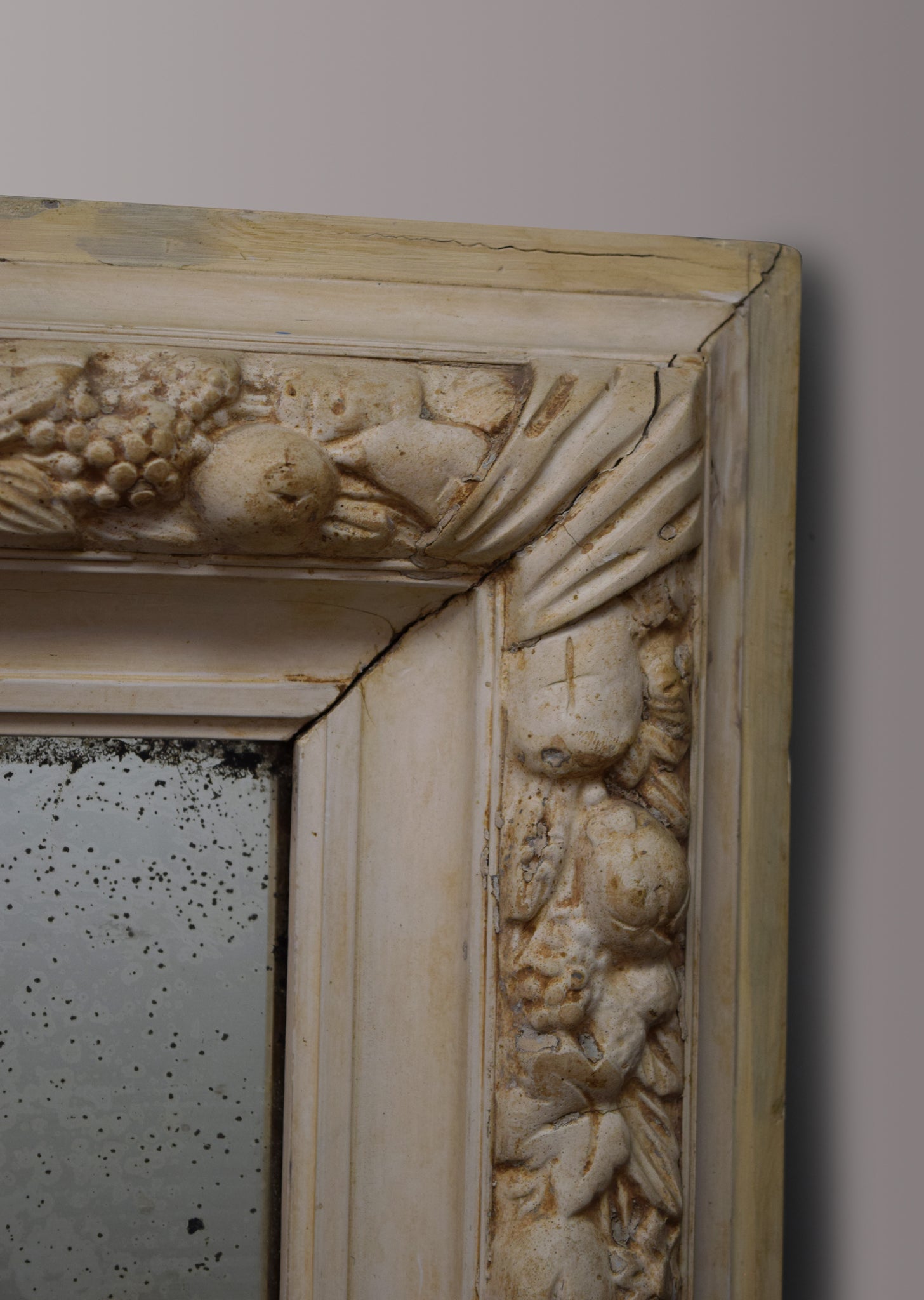 French Gesso Mirror | Rough Old Glass