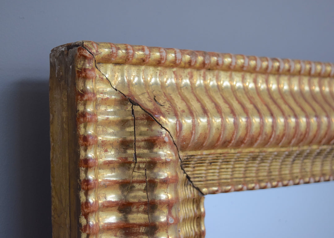 Gold Gilt Ripple Mirror | Rough Old Glass