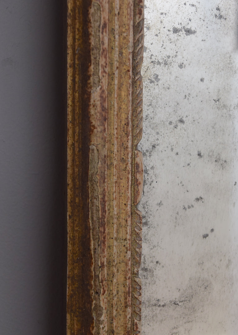 Gold Gilt Heavily Distressed Mirror | Rough Old Glass