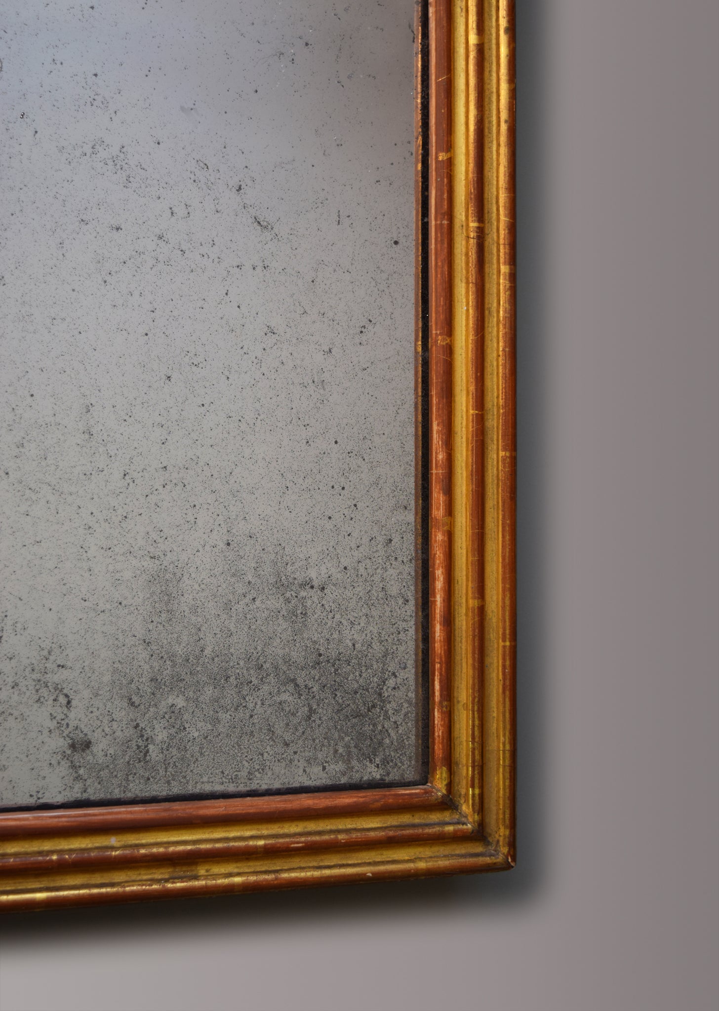 French Gilt Reeded Mirror | Rough Old Glass