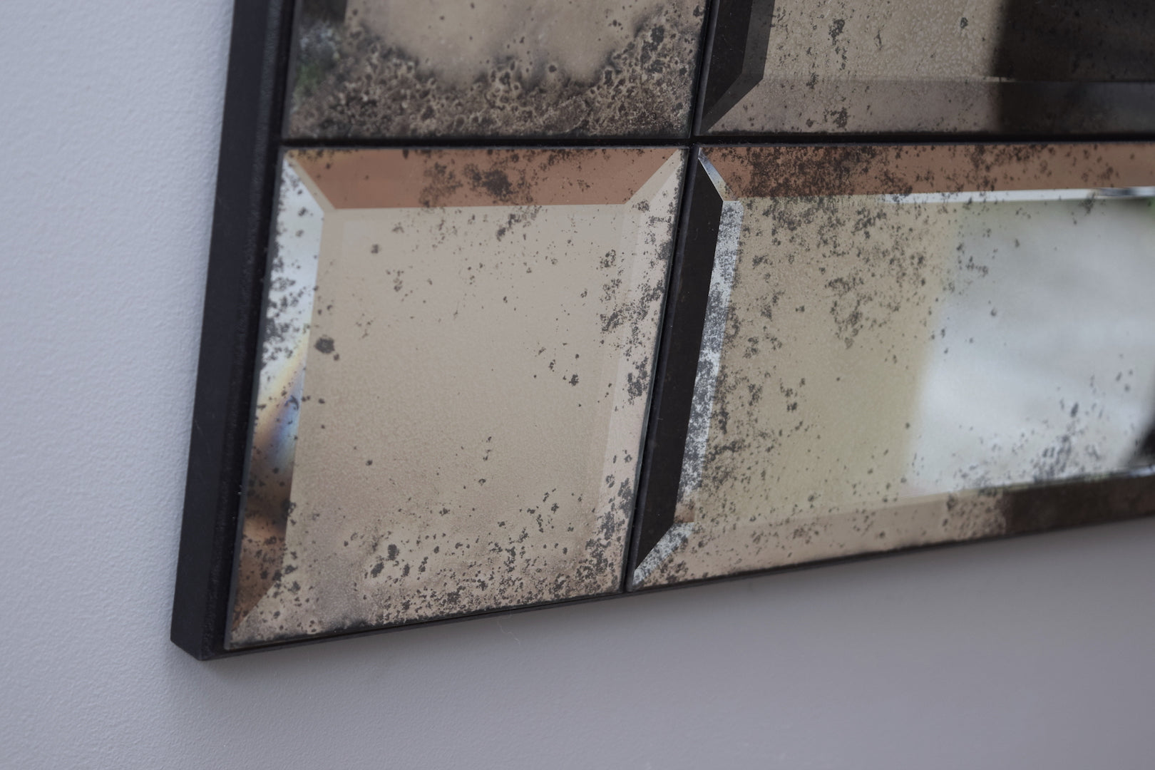 Bevelled Panelled Antiqued Mirror | Rough Old Glass